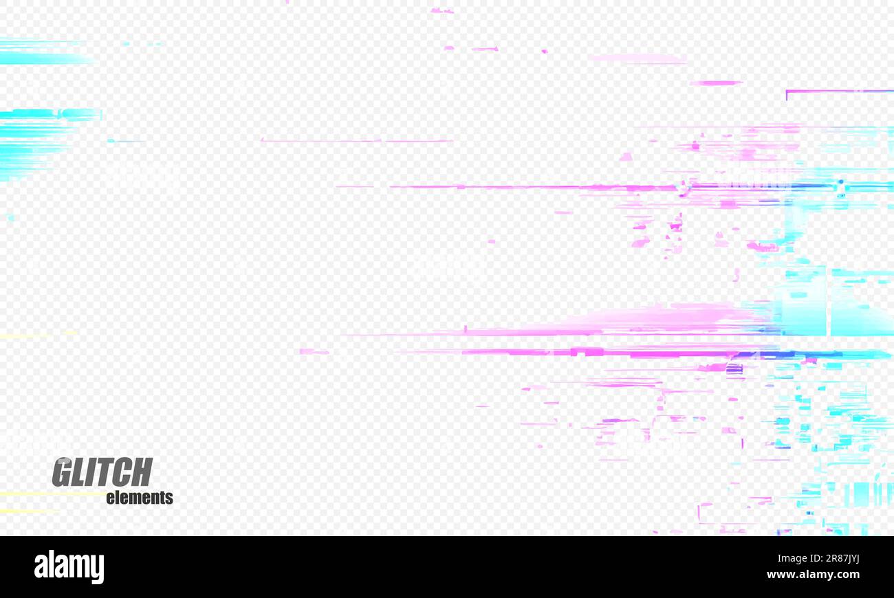 Abstract digital glitch on transparency background. Vector illustration ...