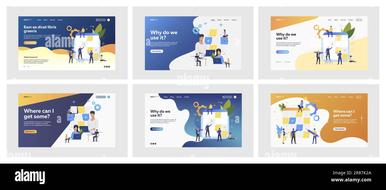 Set of business people with giant scrum boards Stock Vector Image & Art ...