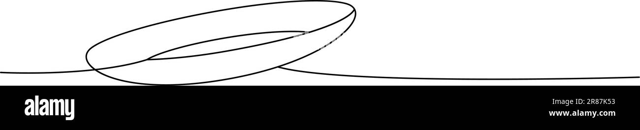 Ceramic plate one line continuous drawing. Kitchen tools continuous one ...