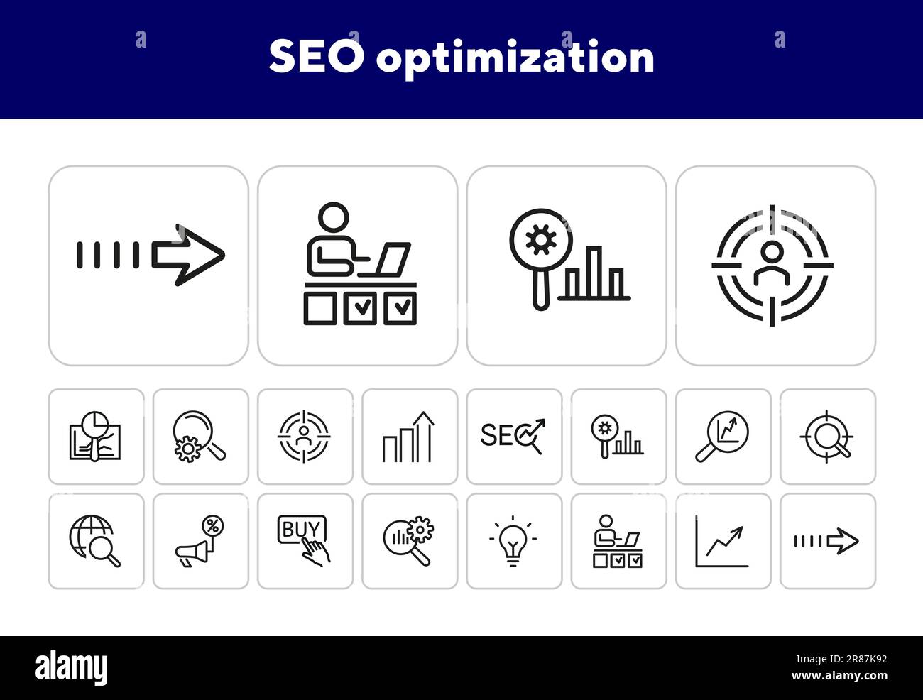 SEO optimization icons Stock Vector Image & Art - Alamy