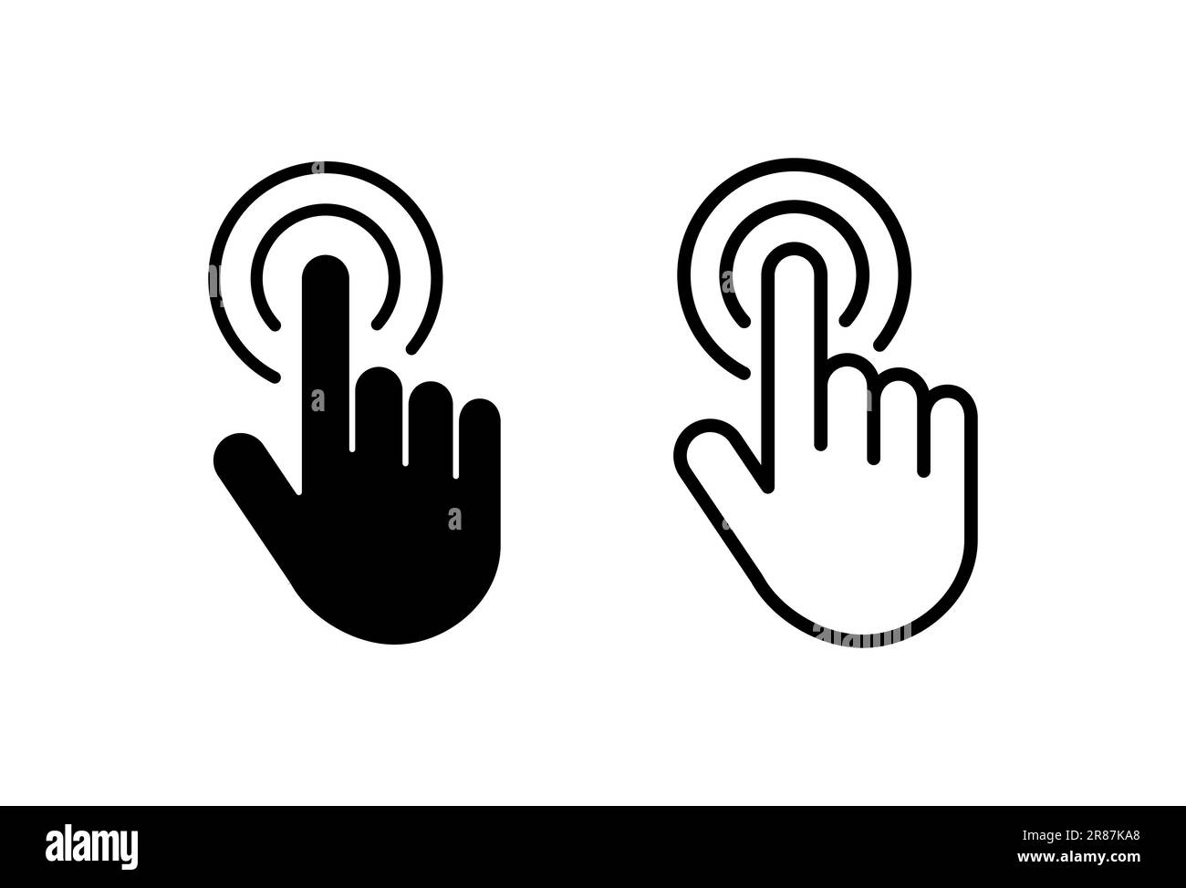 Hand cursor icon set. cursor icon vector. hand cursor icon click Stock ...
