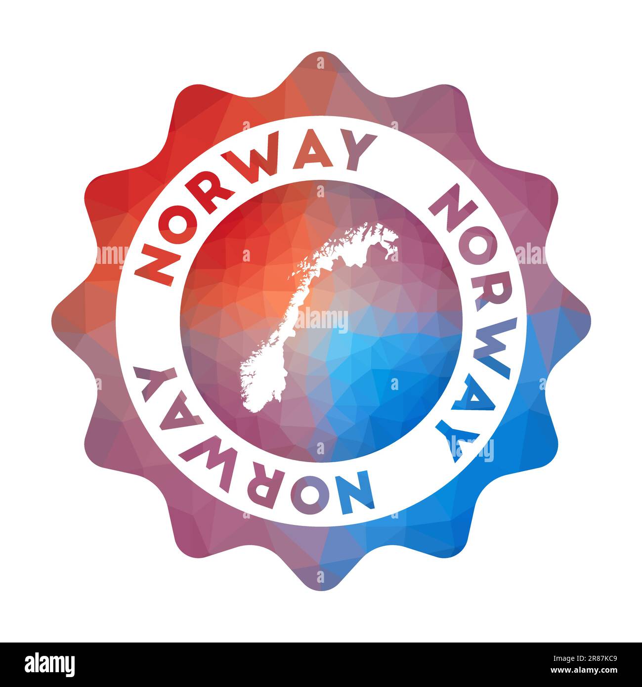 Norway low poly logo. Colorful gradient travel logo of the country in ...