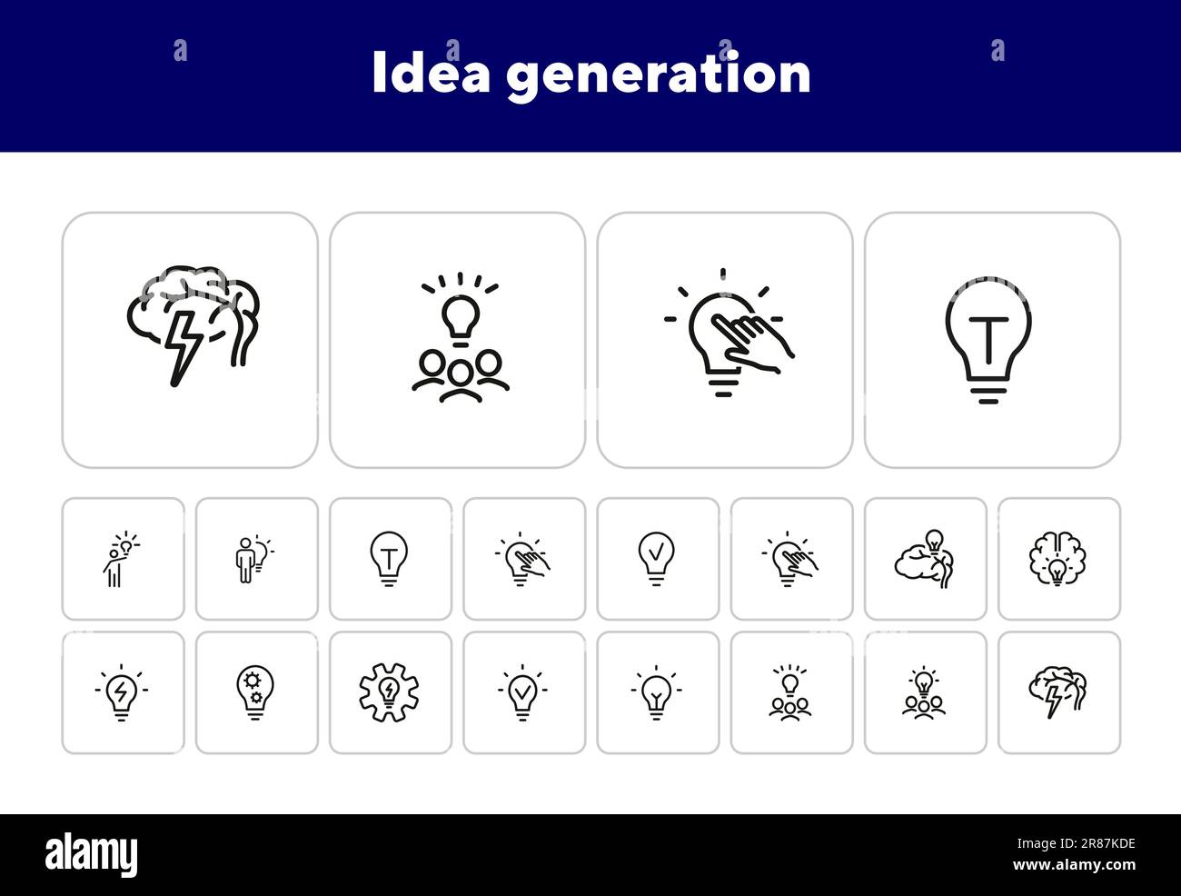 Idea generation line icon set Stock Vector Image & Art - Alamy