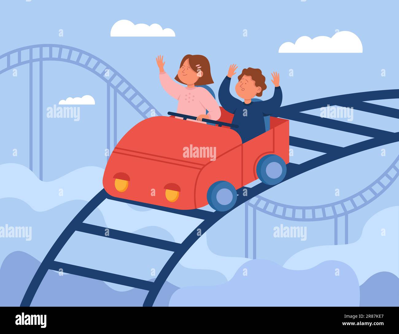 Roller coaster car Stock Vector Images - Alamy