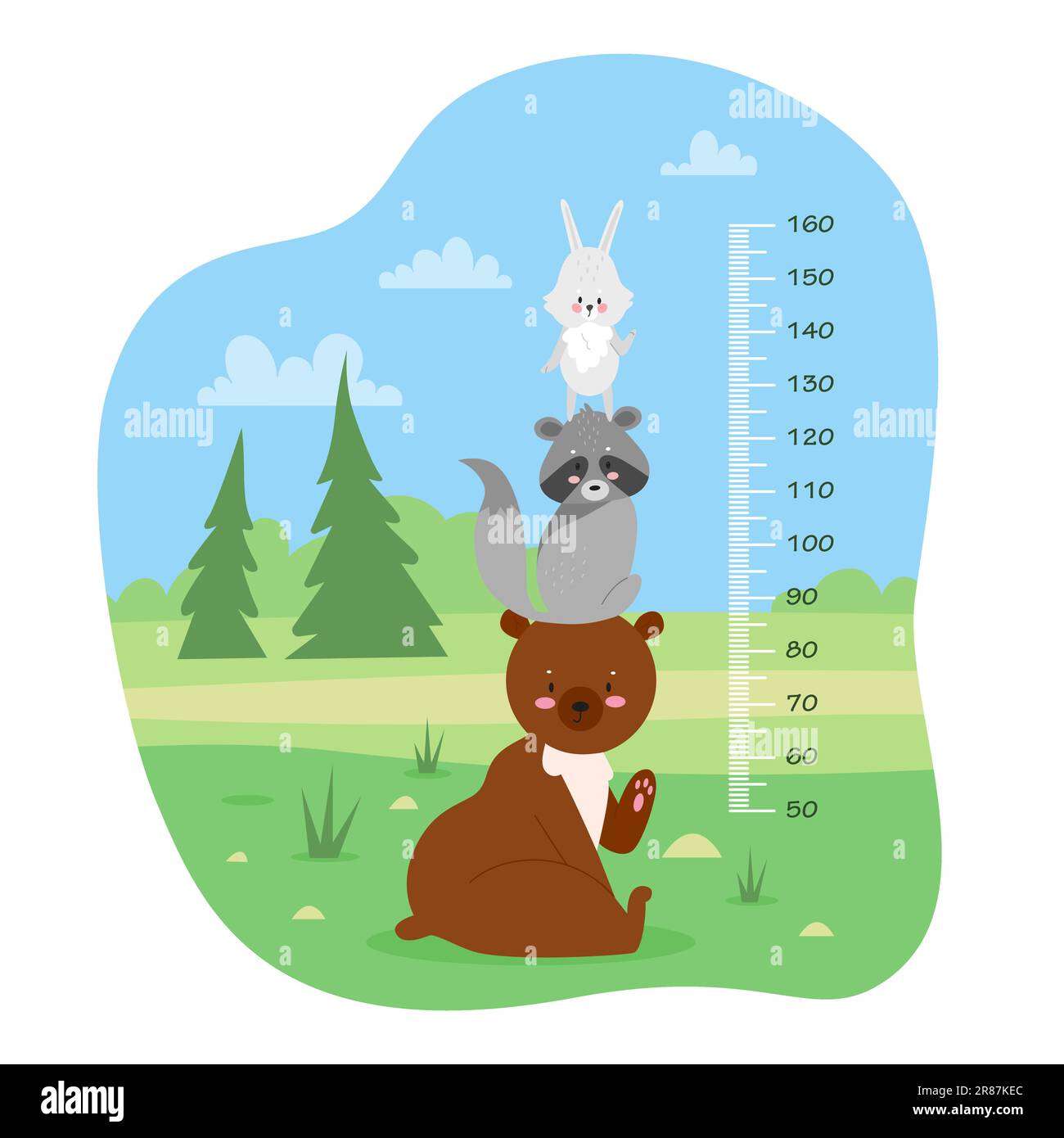 Kids height chart, ruler with millimeter scale to measure growth of ...