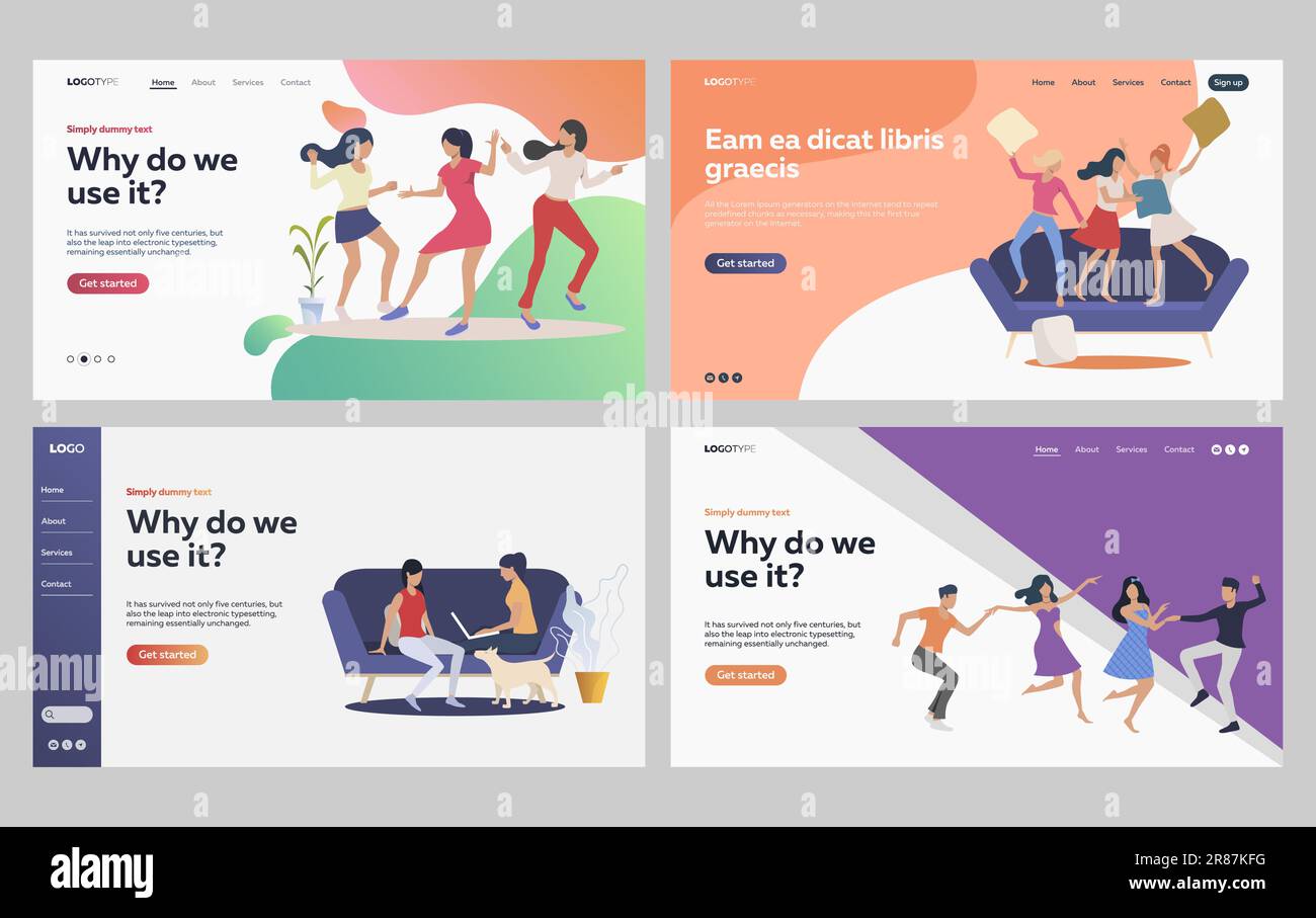 Set of friends having house party Stock Vector Image & Art - Alamy