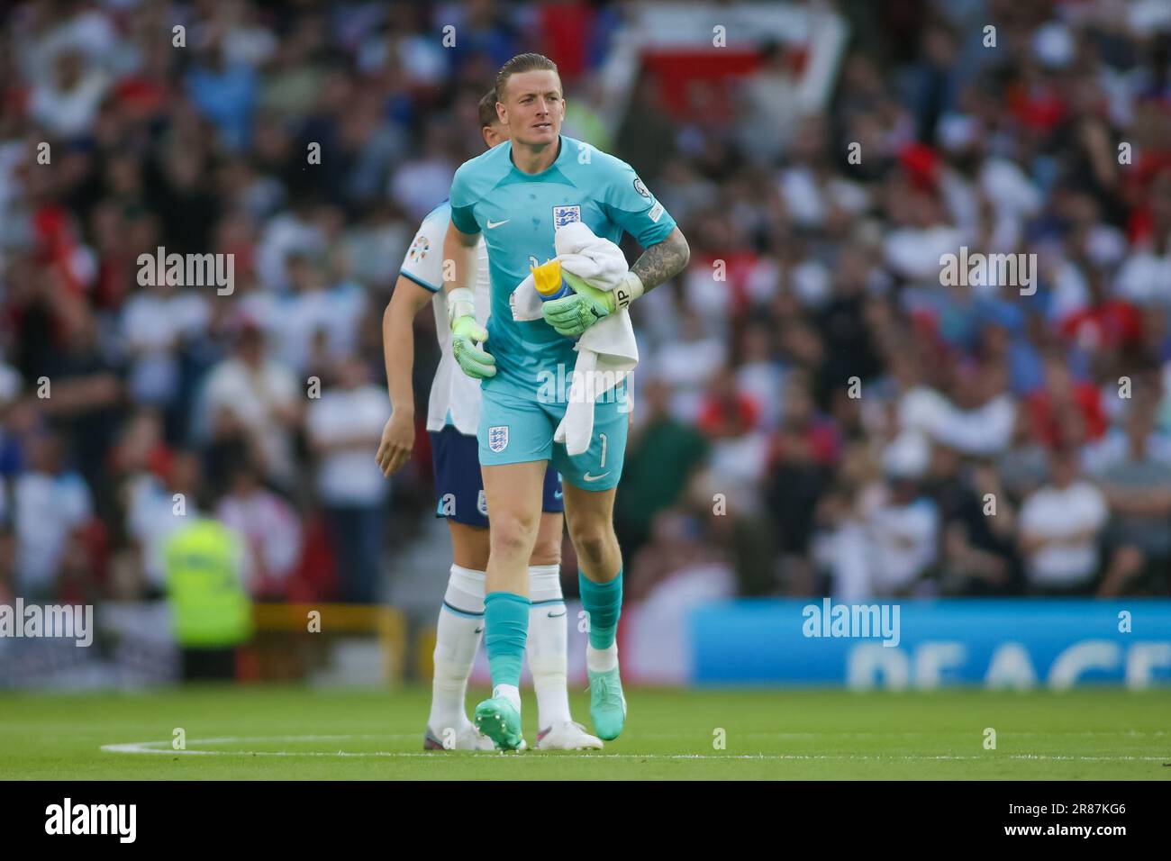 Manchester, UK. 19th June, 2023. Jordan Pickford of England *** during ...