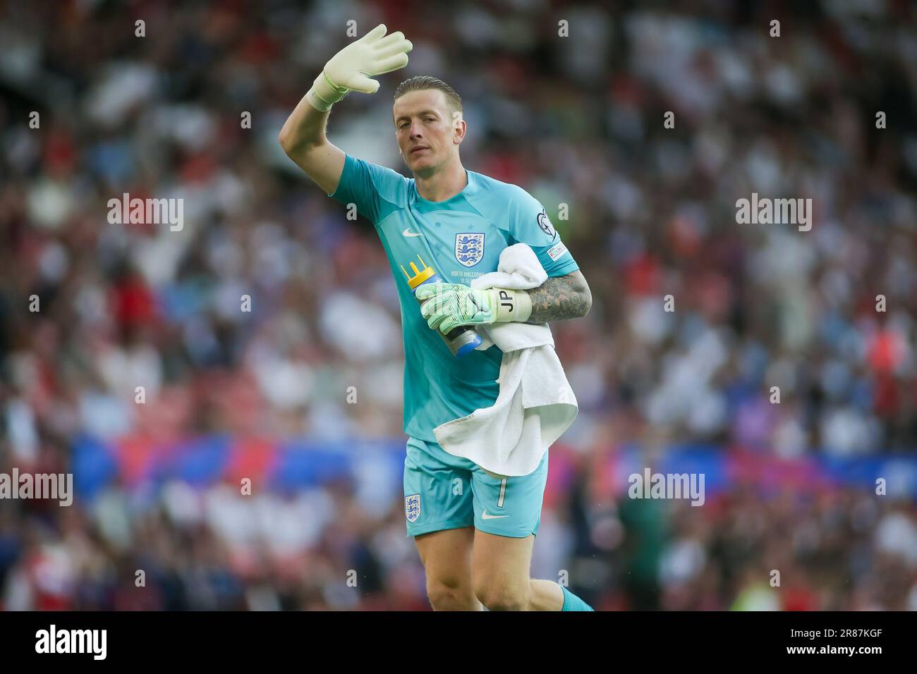 Manchester, UK. 19th June, 2023. England Goalkeeper Jordan Pickford ...