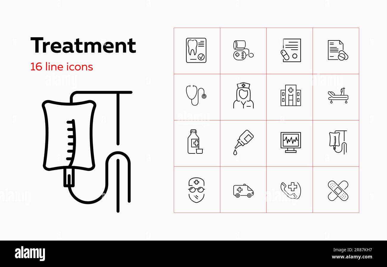 Treatment icons. Set of line icons Stock Vector Image & Art - Alamy