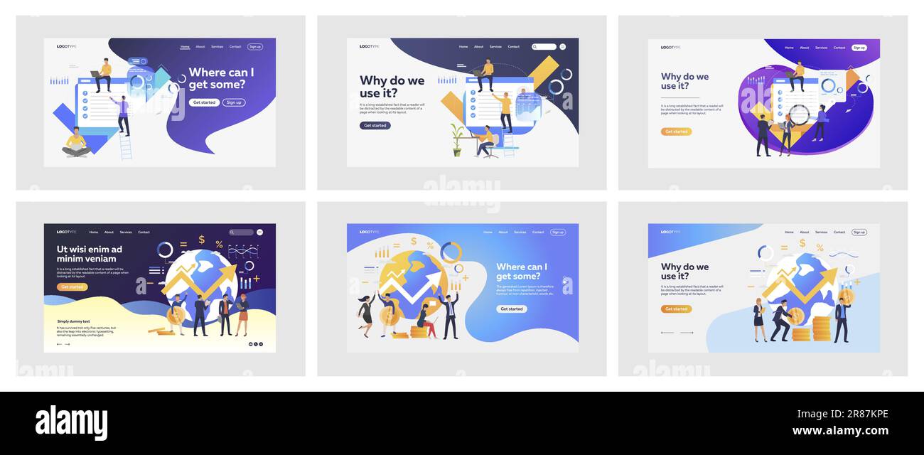 Set of business people checking work progress Stock Vector Image & Art ...