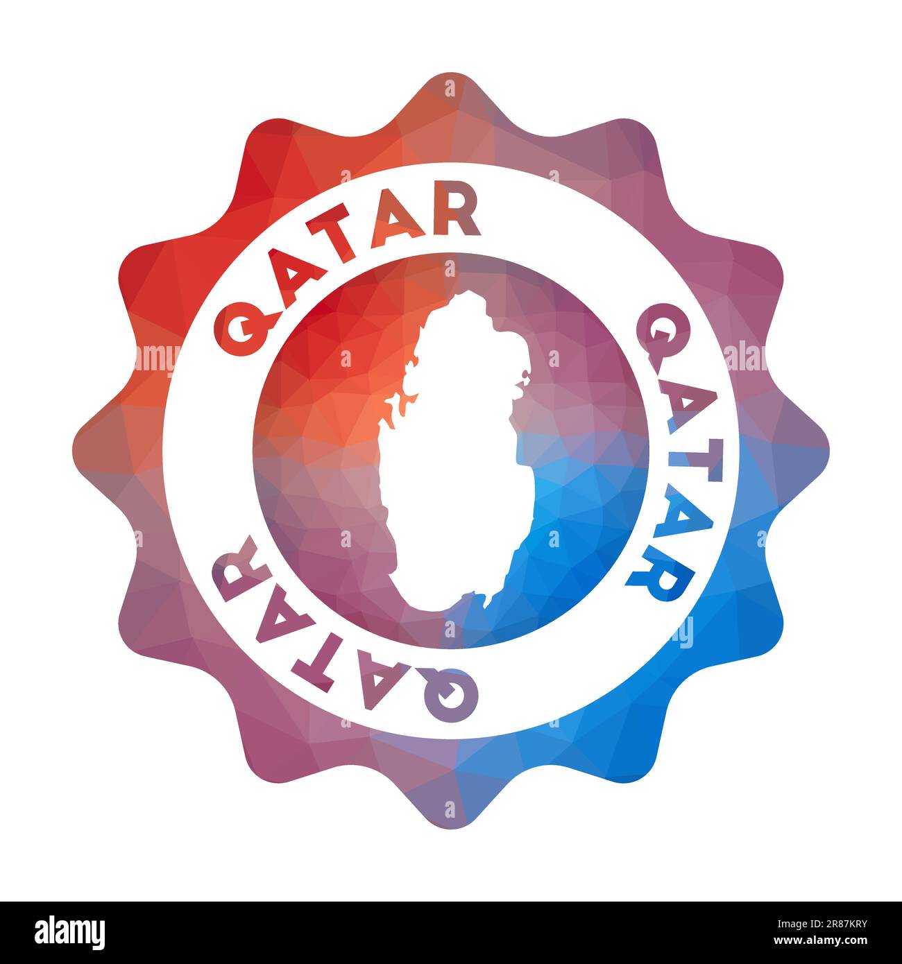 Qatar low poly logo. Colorful gradient travel logo of the country in ...