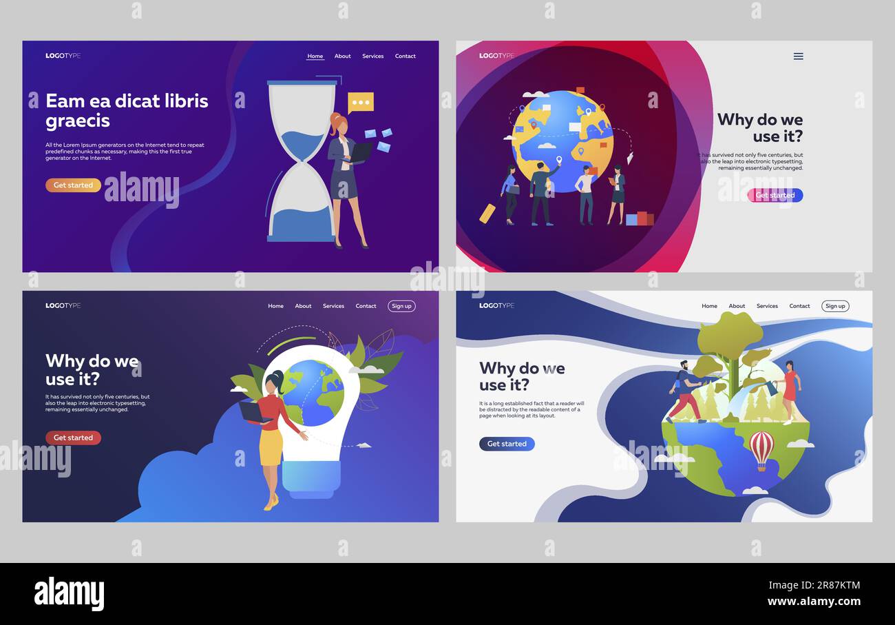 Set of people brainstorming ideas for ecology Stock Vector Image & Art ...