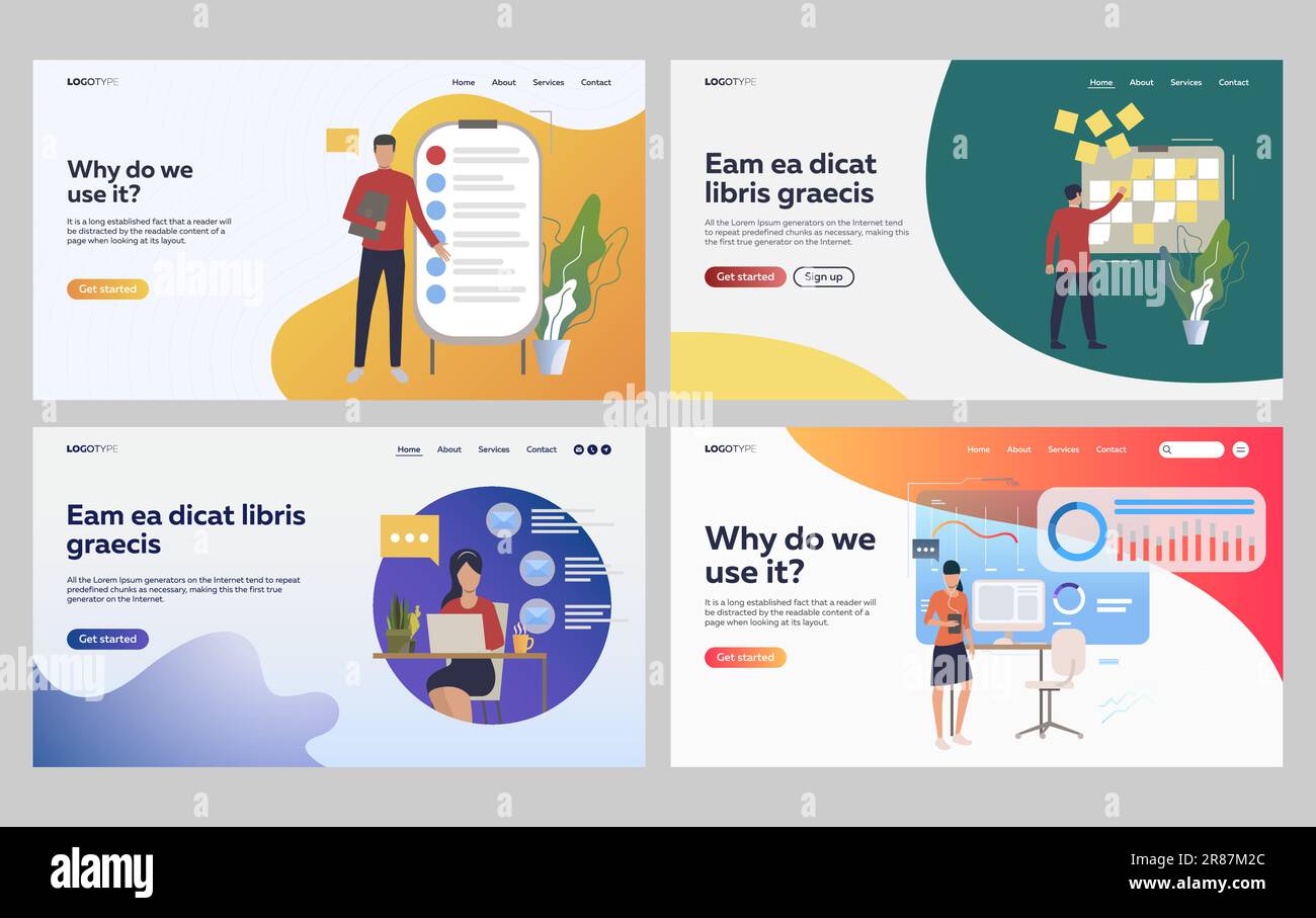 Set of managers presenting project Stock Vector Image & Art - Alamy