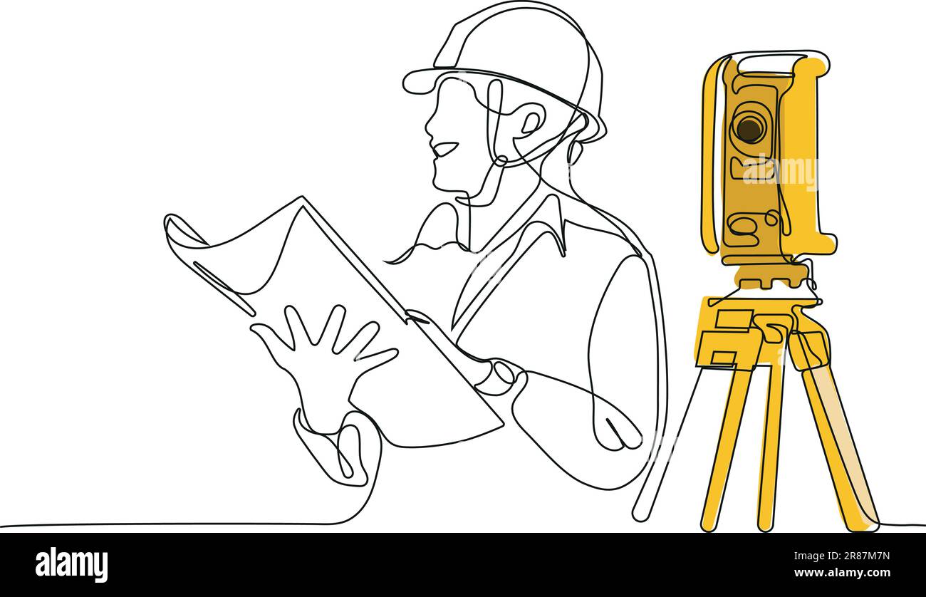 Close up of Caucasian worker with helmet on head using tablet for work ...