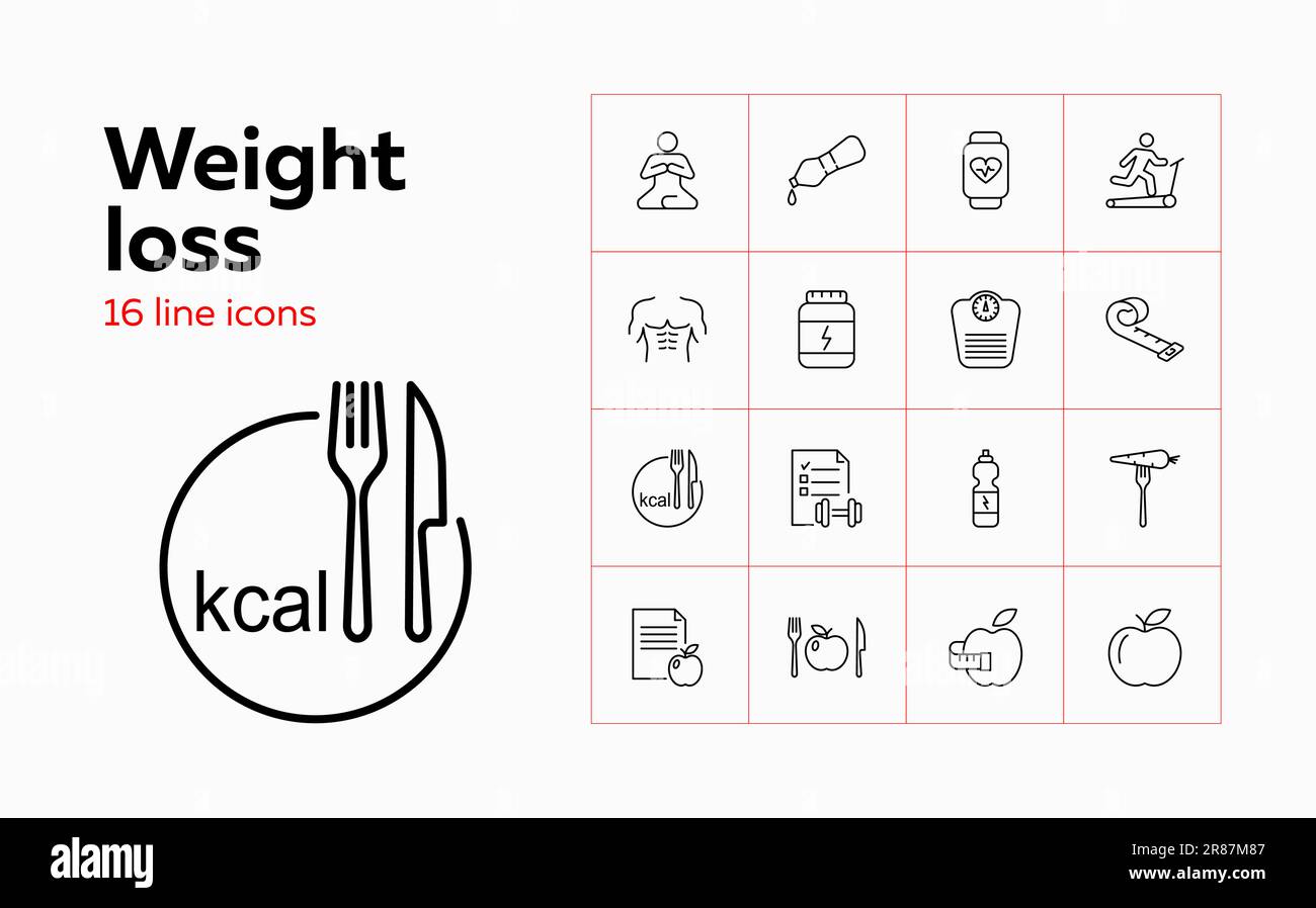 Weight loss icons Stock Vector Images - Alamy