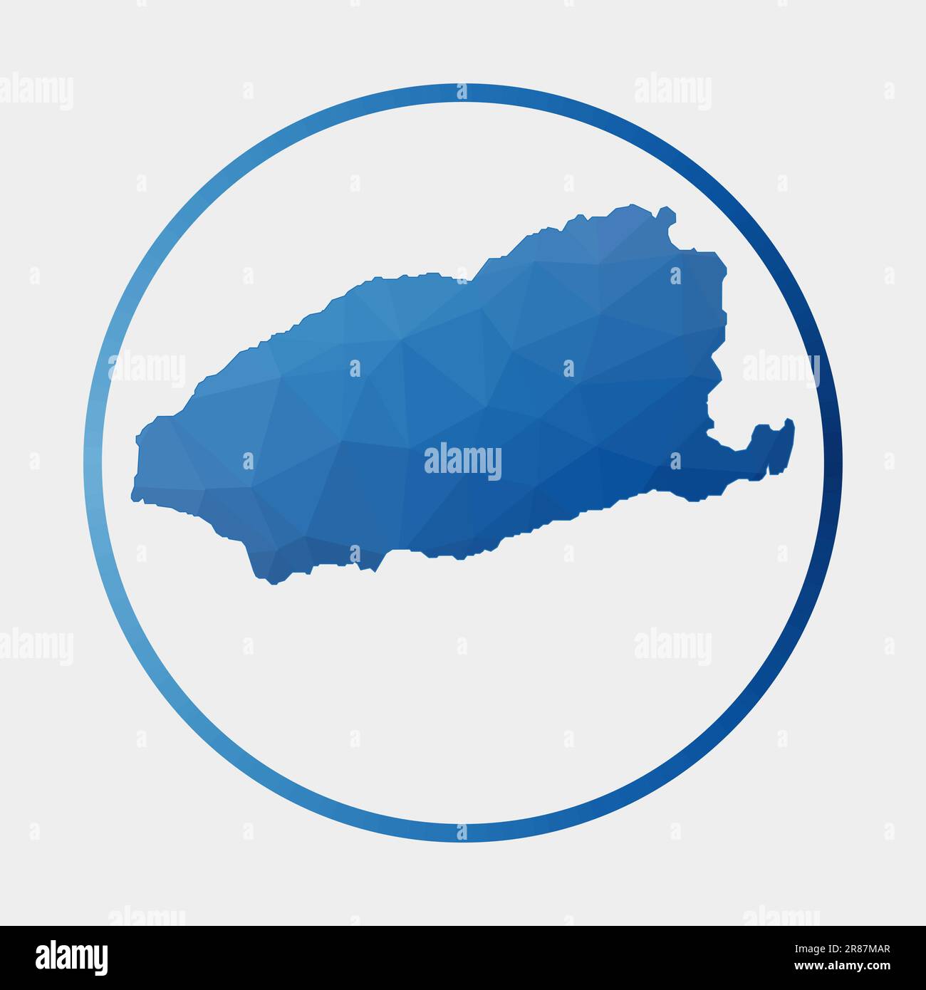 Imbros icon. Polygonal map of the island in gradient ring. Round low ...