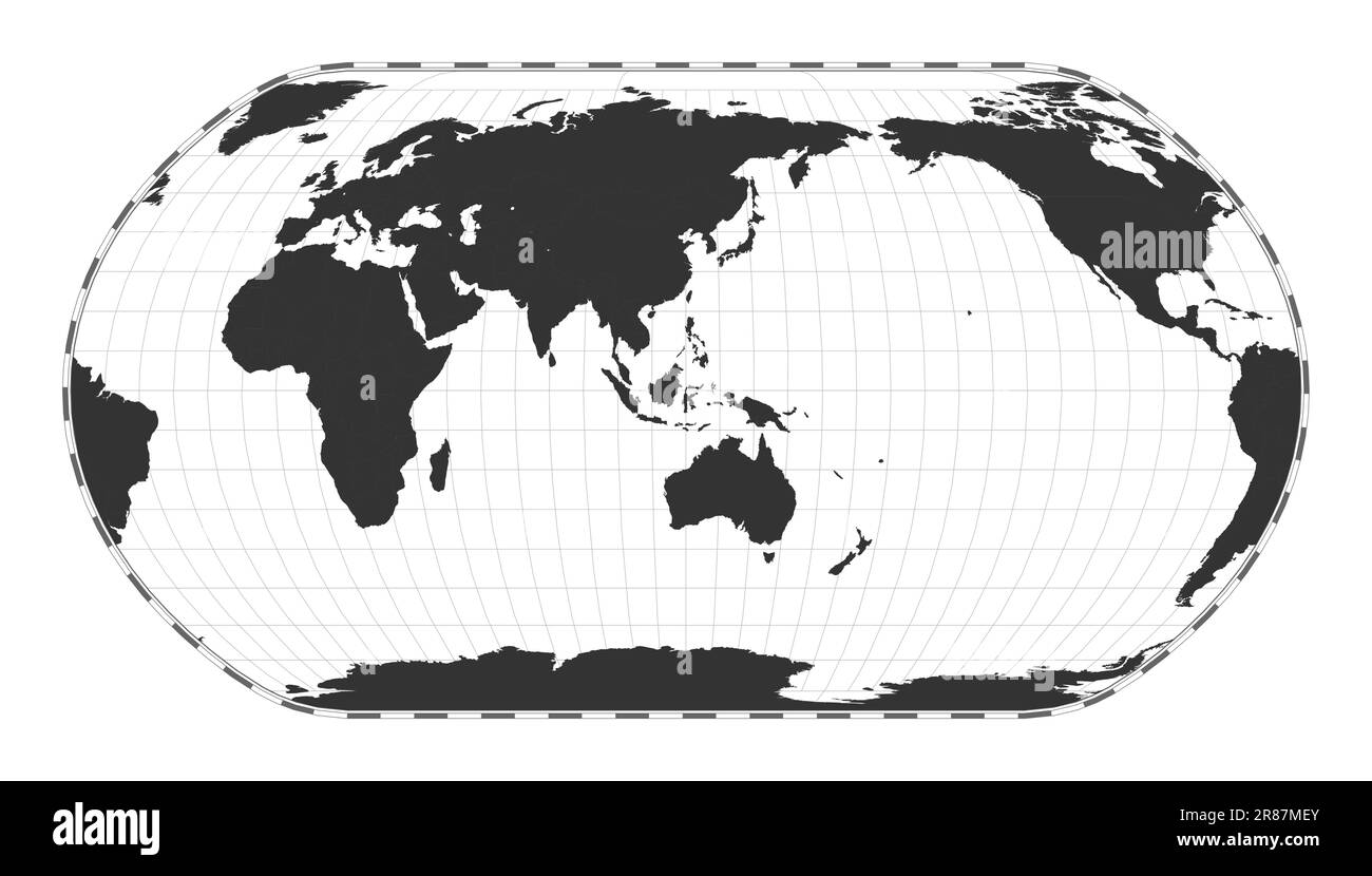 Vector world map. Natural Earth projection. Plain world geographical ...