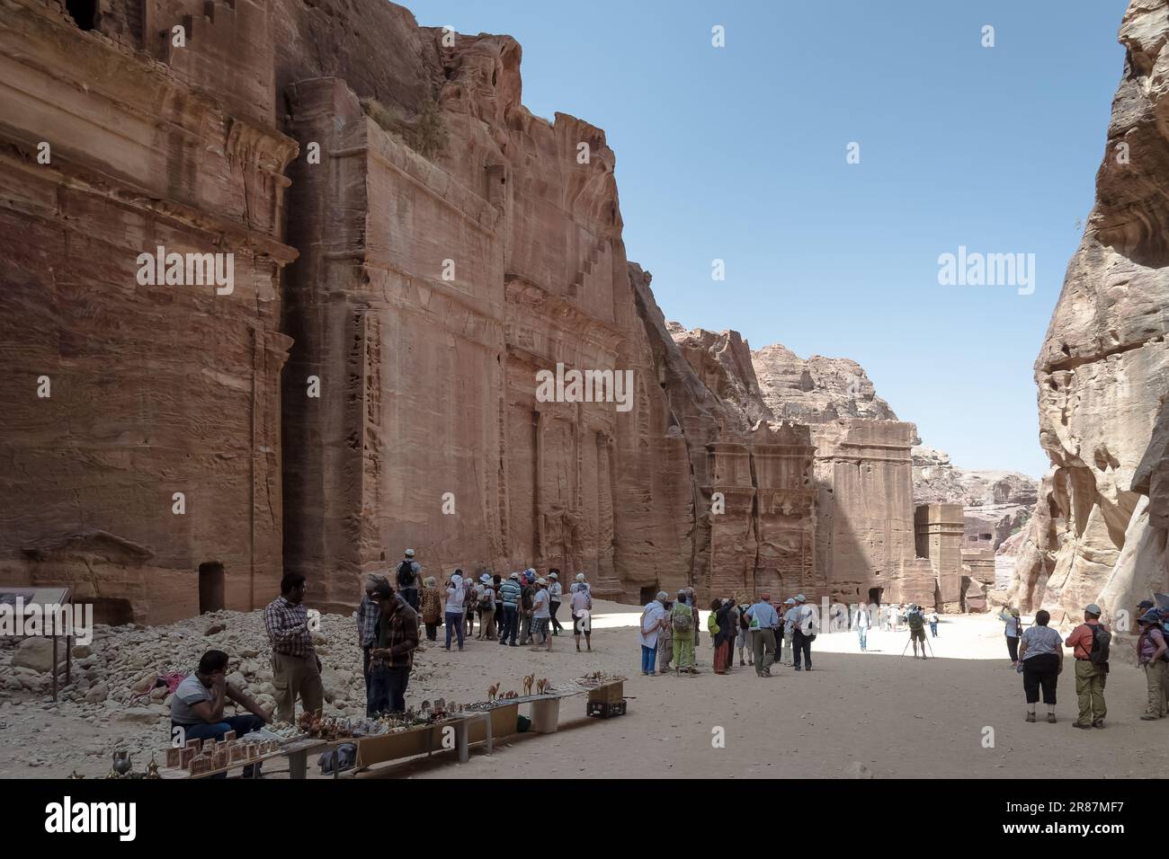 View of the magnificent ruins of ancient Petra at Wadi Mousa, the ...