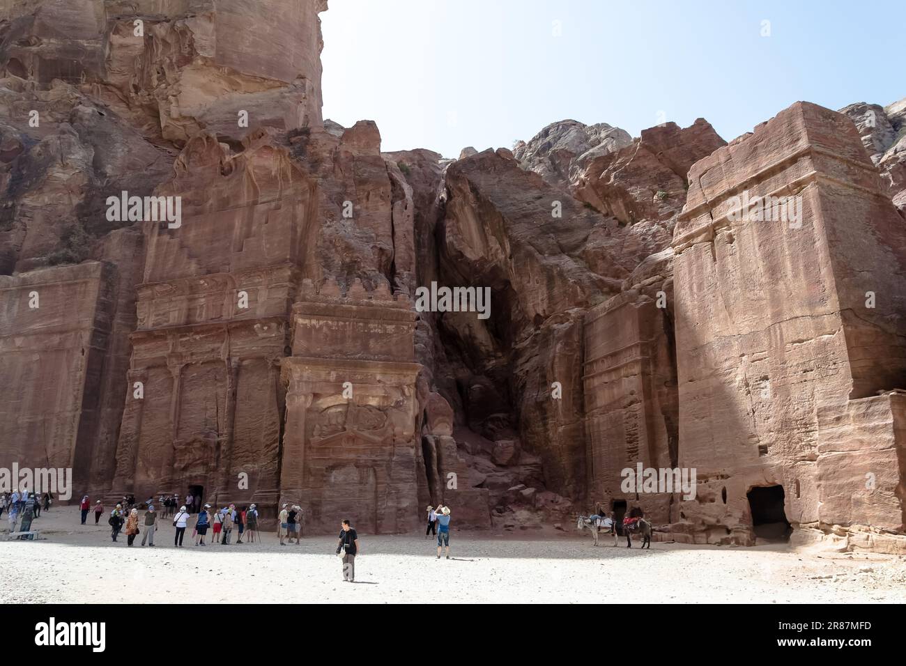 View of the magnificent ruins of ancient Petra at Wadi Mousa, the ...
