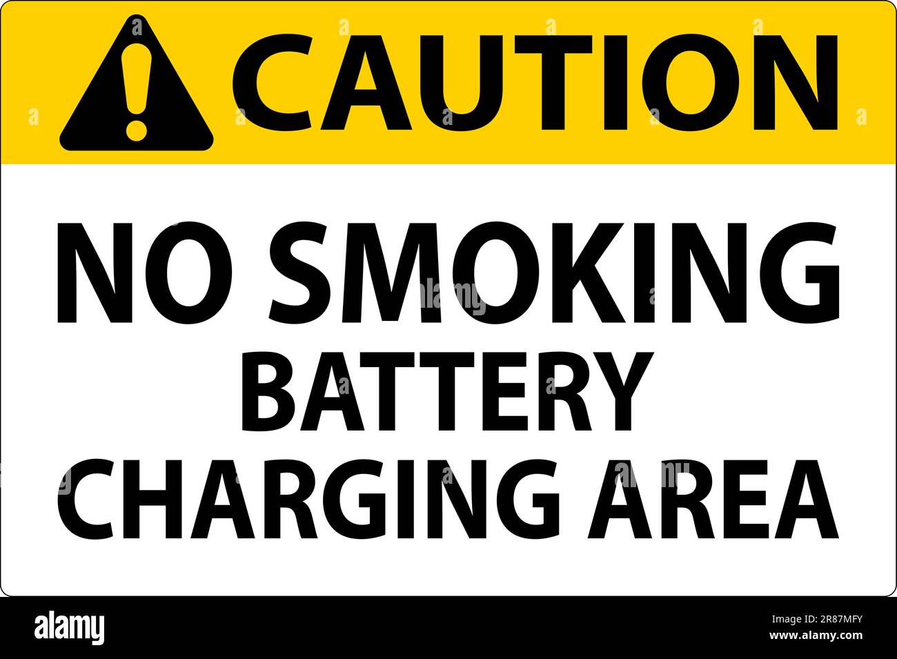 Caution Sign Battery Storage Area No Smoking Stock Vector Image & Art ...