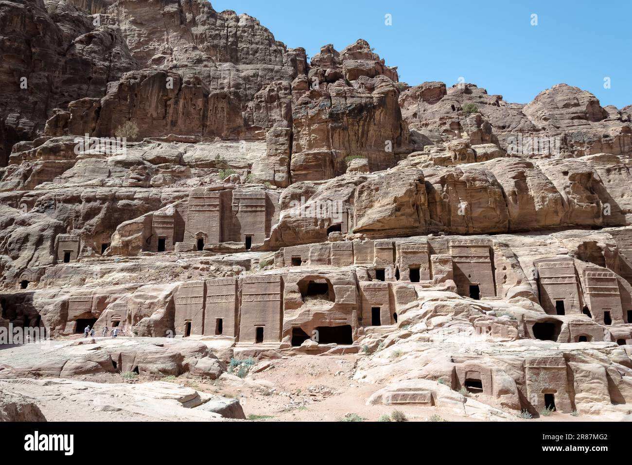 View of the magnificent ruins of ancient Petra at Wadi Mousa, the ...