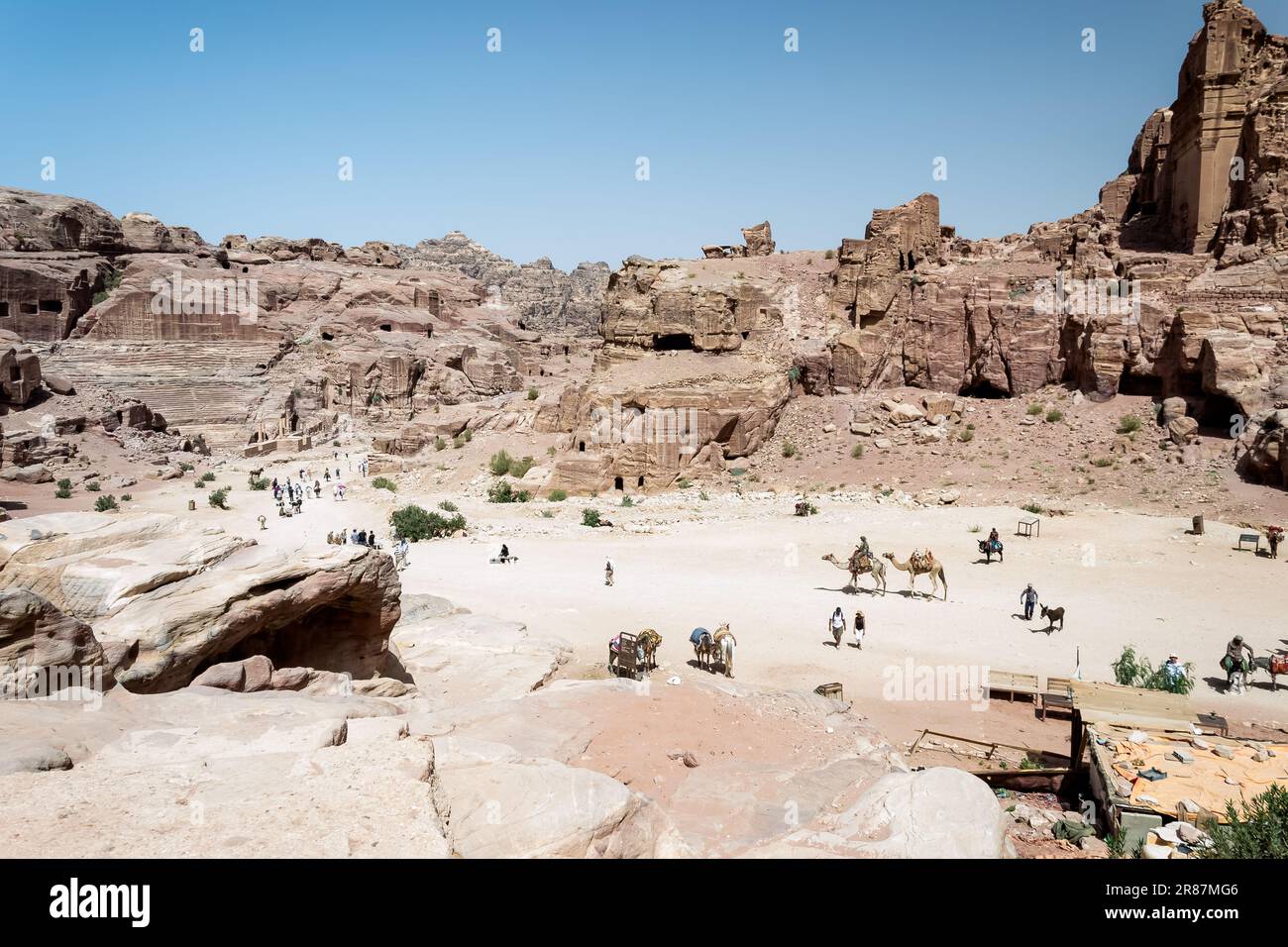 View of the magnificent ruins of ancient Petra at Wadi Mousa, the ...