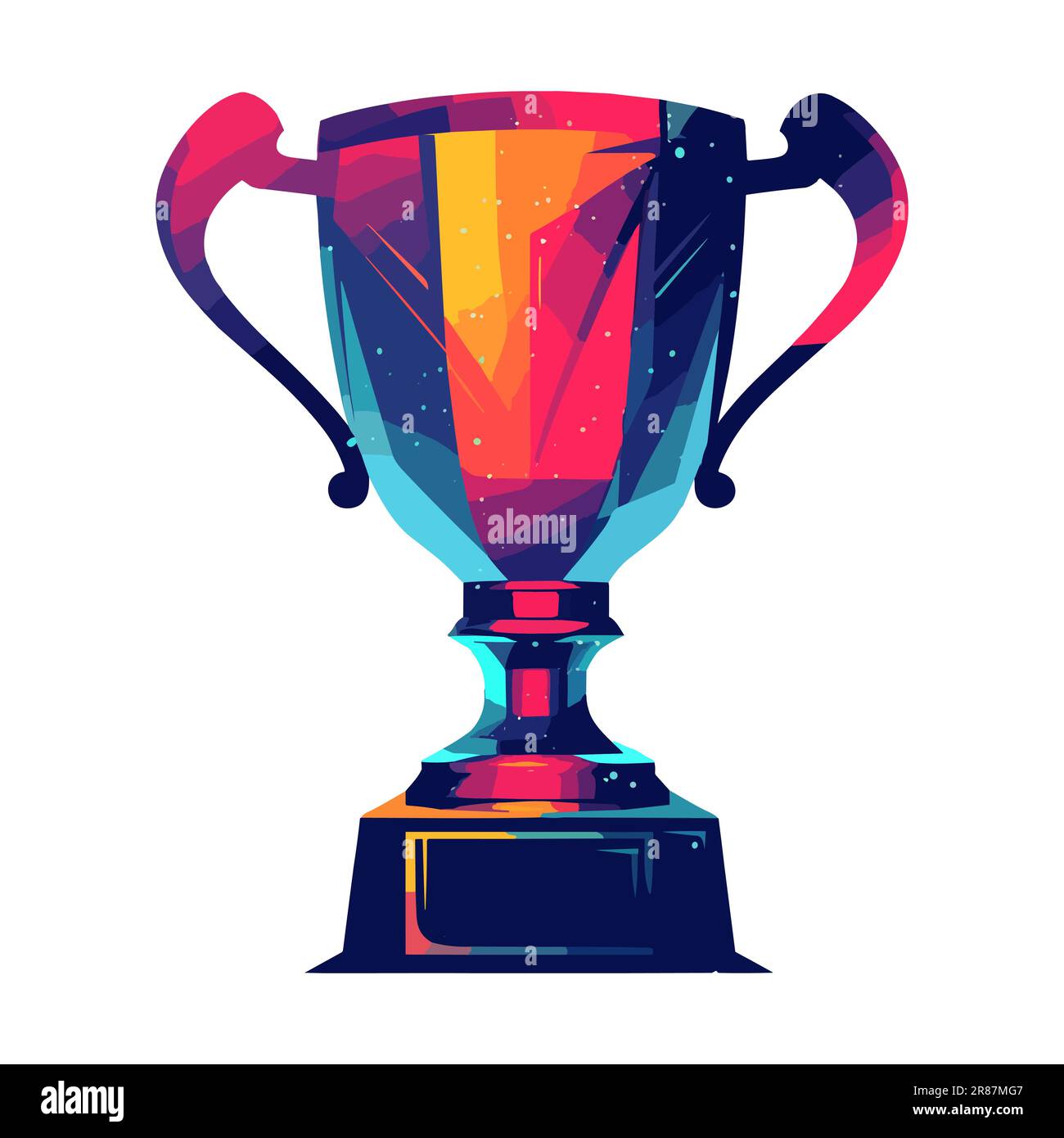 Cartoon style colorful trophy vector illustration, isolated on white ...