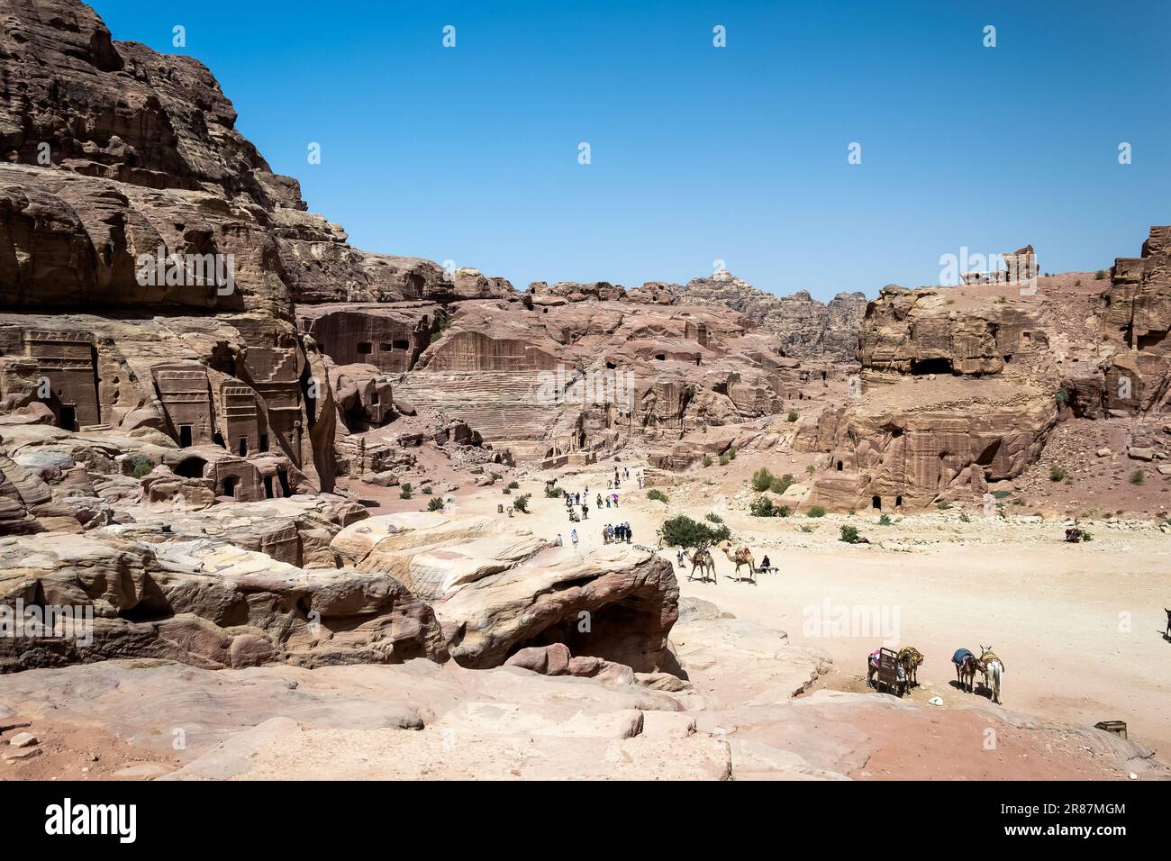 View of the magnificent ruins of ancient Petra at Wadi Mousa, the ...
