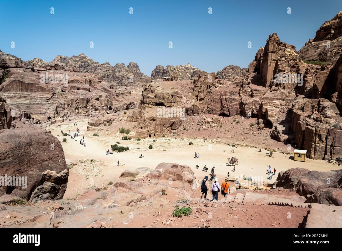 View of the magnificent ruins of ancient Petra at Wadi Mousa, the ...