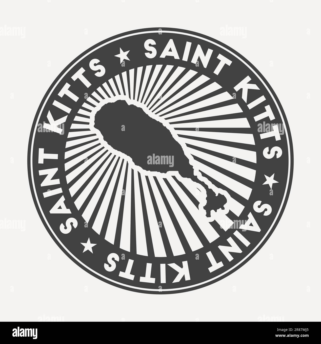 Saint Kitts round logo. Vintage travel badge with the circular name and ...