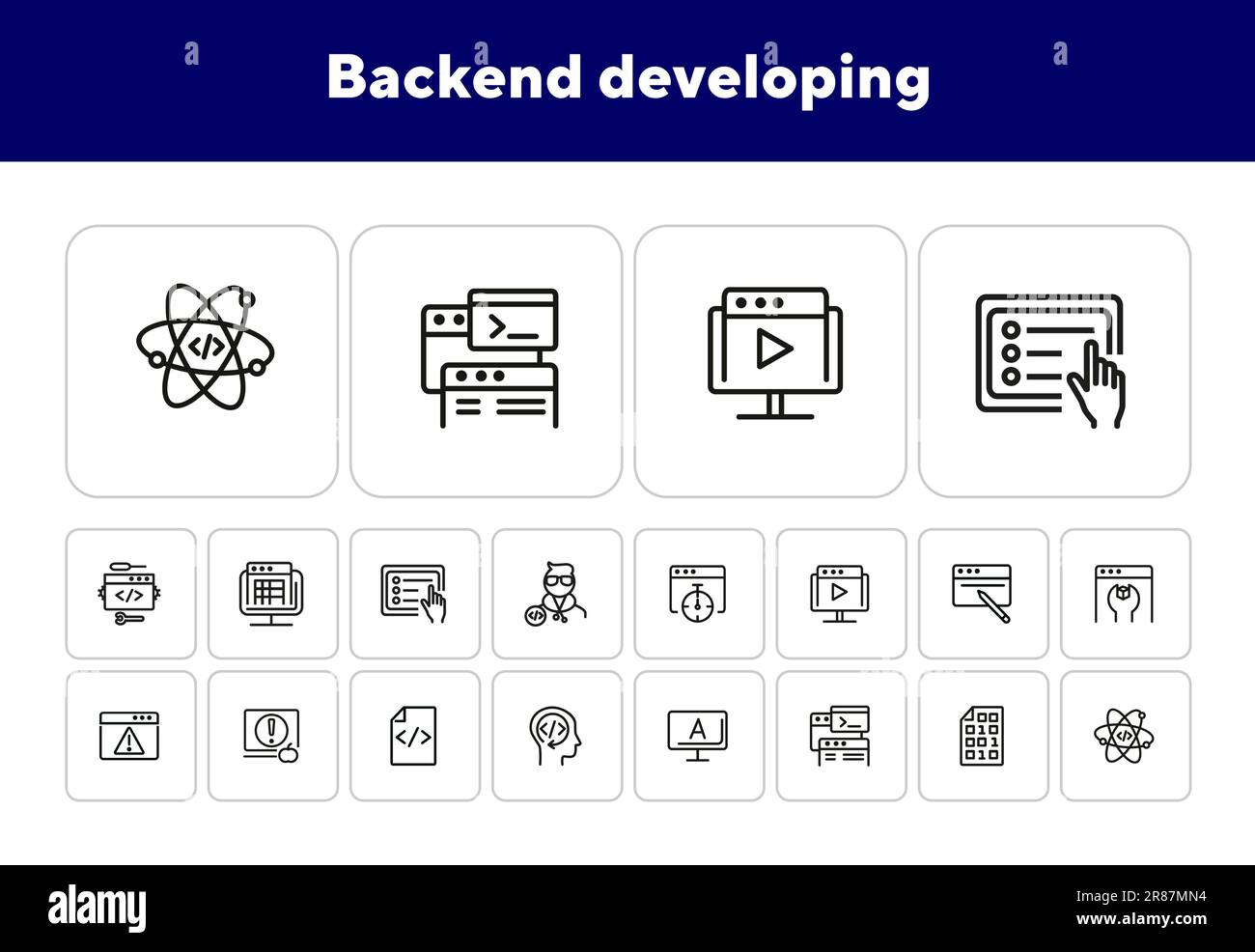 Backend developing line icon set Stock Vector Image & Art - Alamy