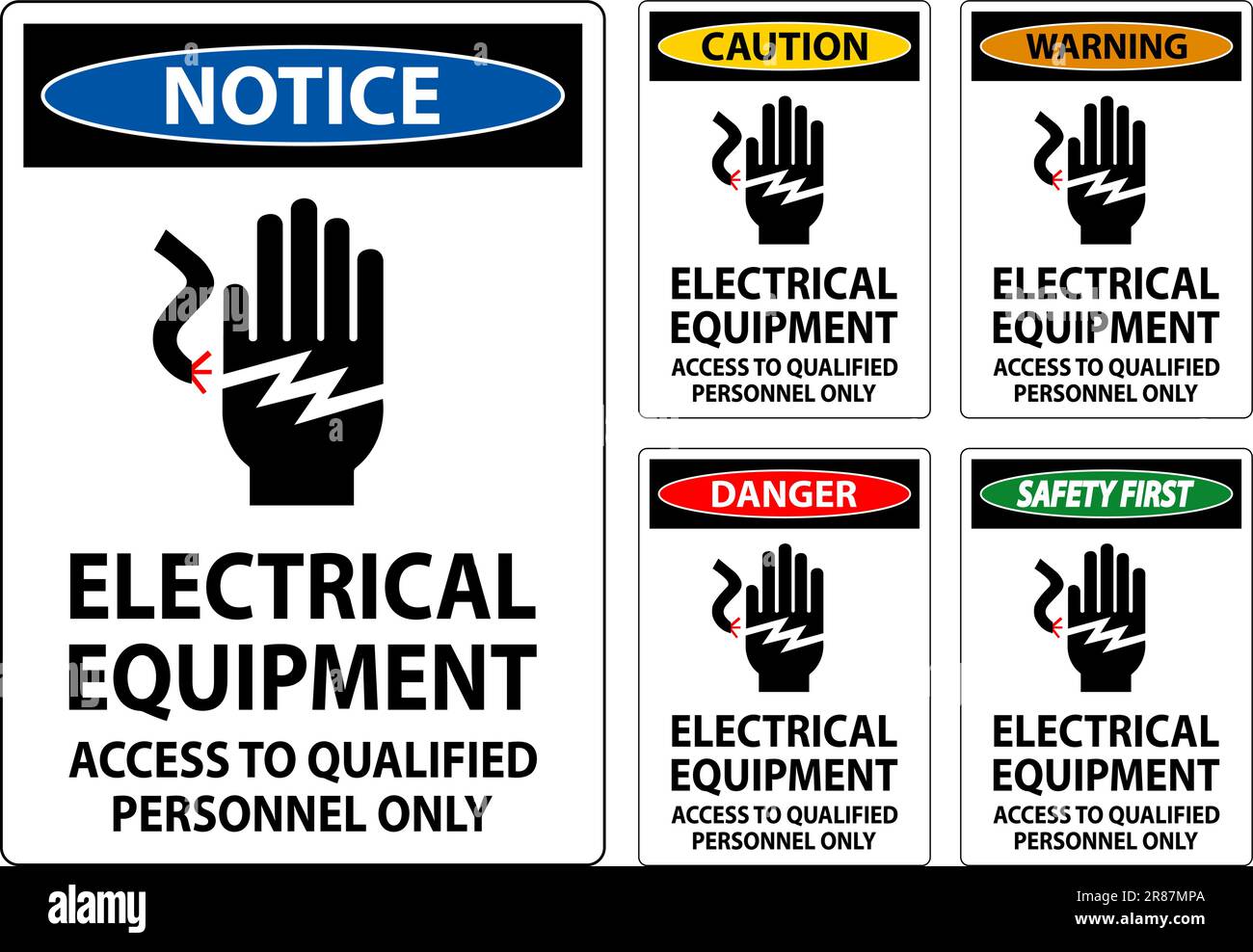 Danger Sign Electrical Equipment, Access To Qualified Personnel Only ...