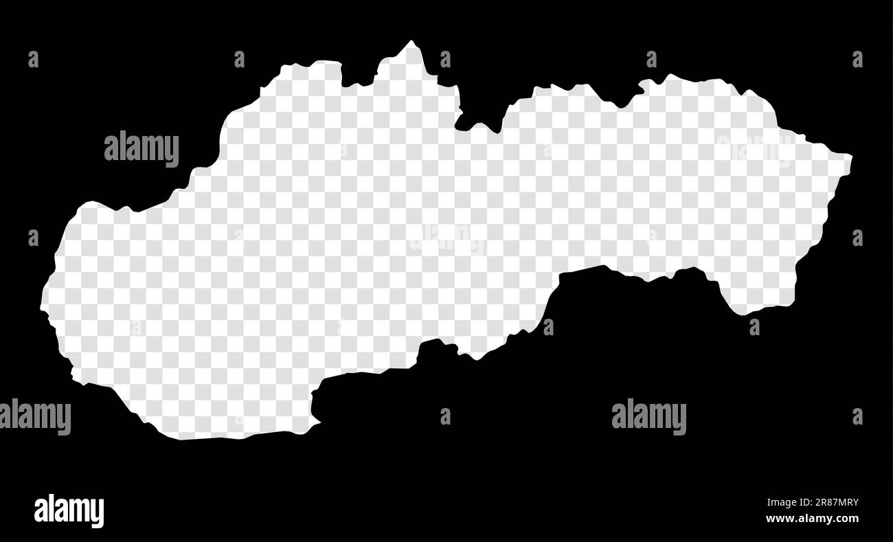 Stencil map of Slovakia. Simple and minimal transparent map of Slovakia ...