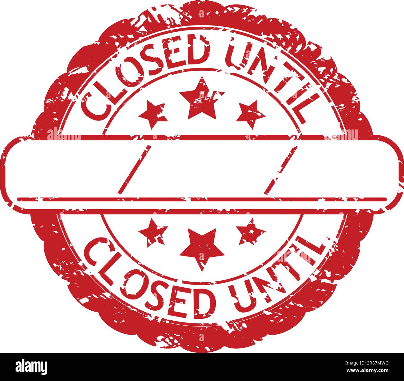 Rubber stamp close untin with place for date. Vector illustration ...