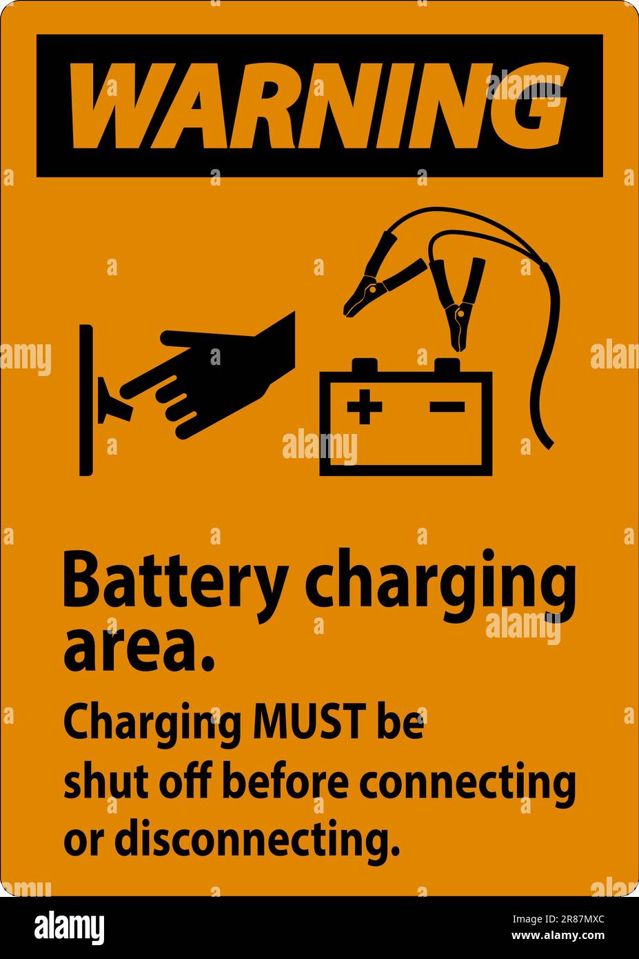 Warning First Sign Battery Charging Area, Charging Must Be Shut Off ...