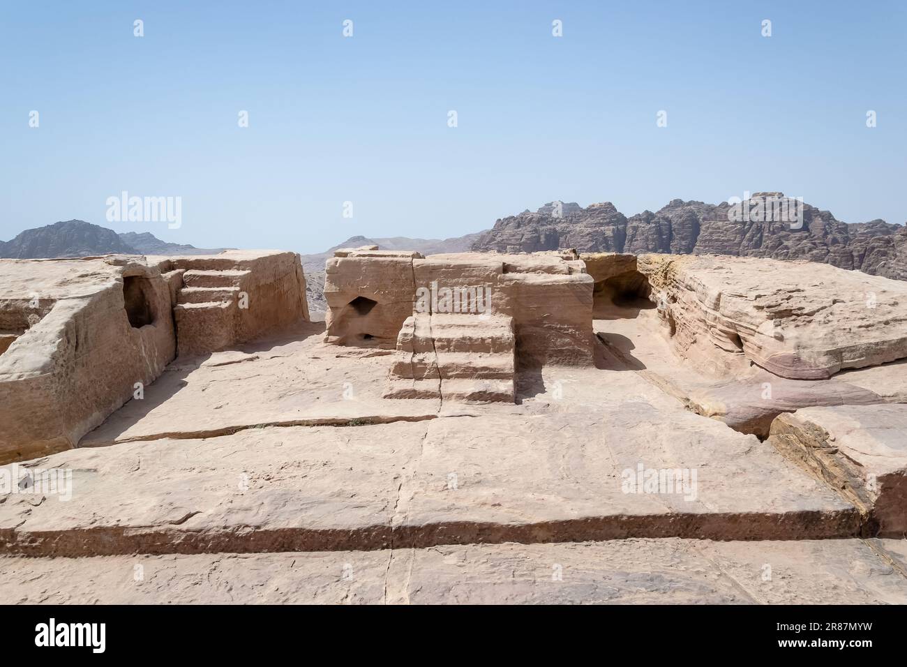 Architectural detail of the altar at the High Place of Sacrifice in the ...