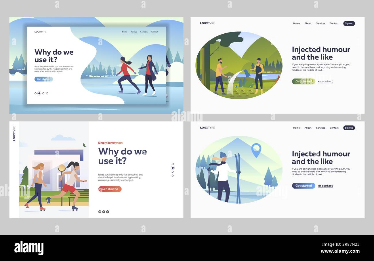 Skiing on snow forest Stock Vector Images - Alamy