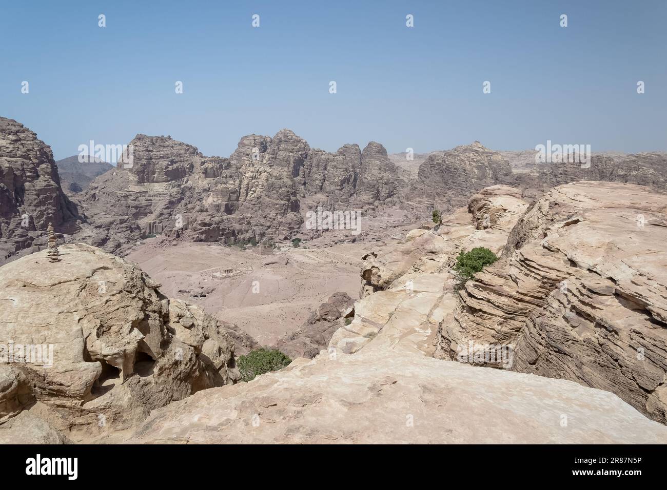 View of Wadi Mousa, the Valley of Moses, in southwestern Jordan where ...