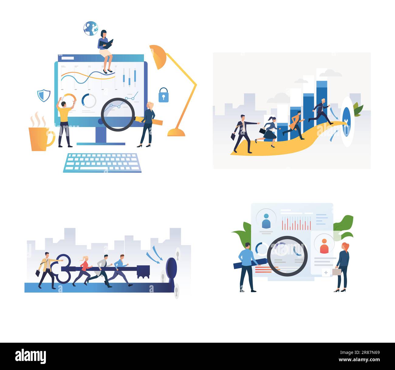 Set of office staff finding solution Stock Vector Image & Art - Alamy