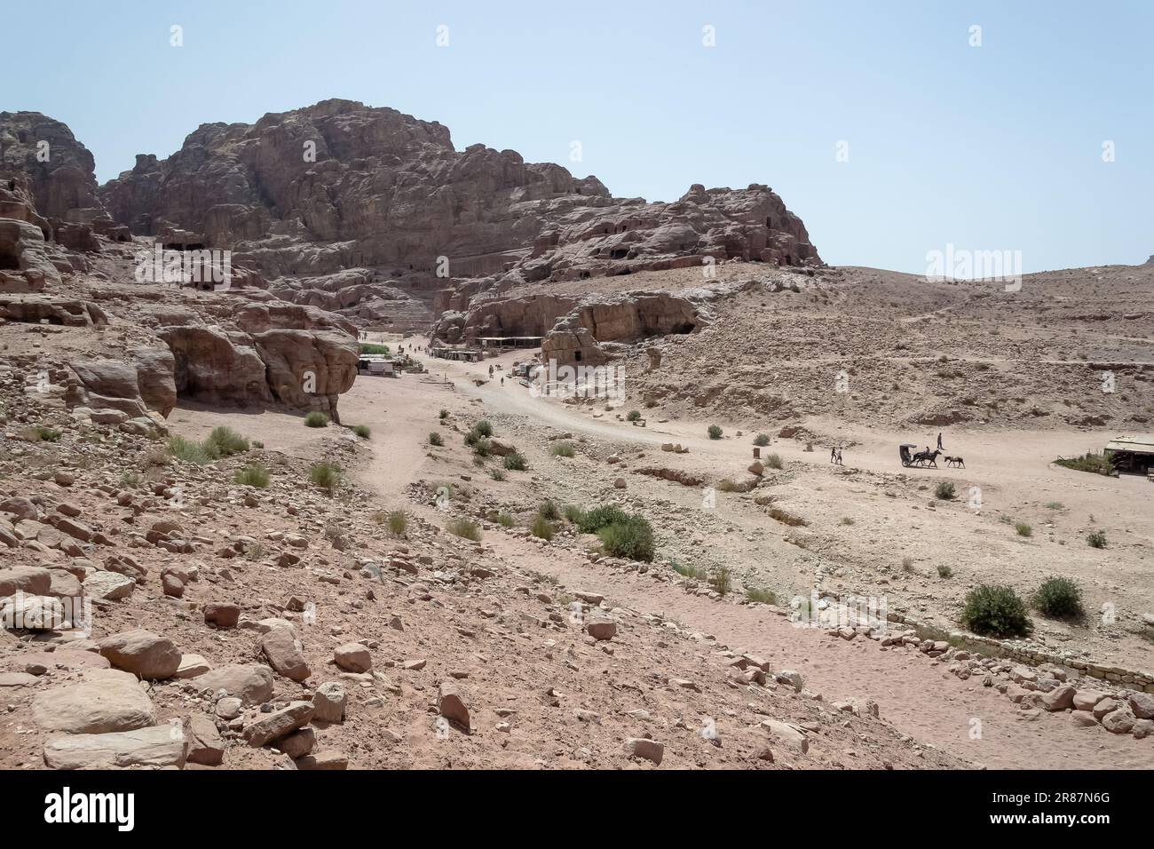 View of the magnificent ruins of ancient Petra at Wadi Mousa, the ...