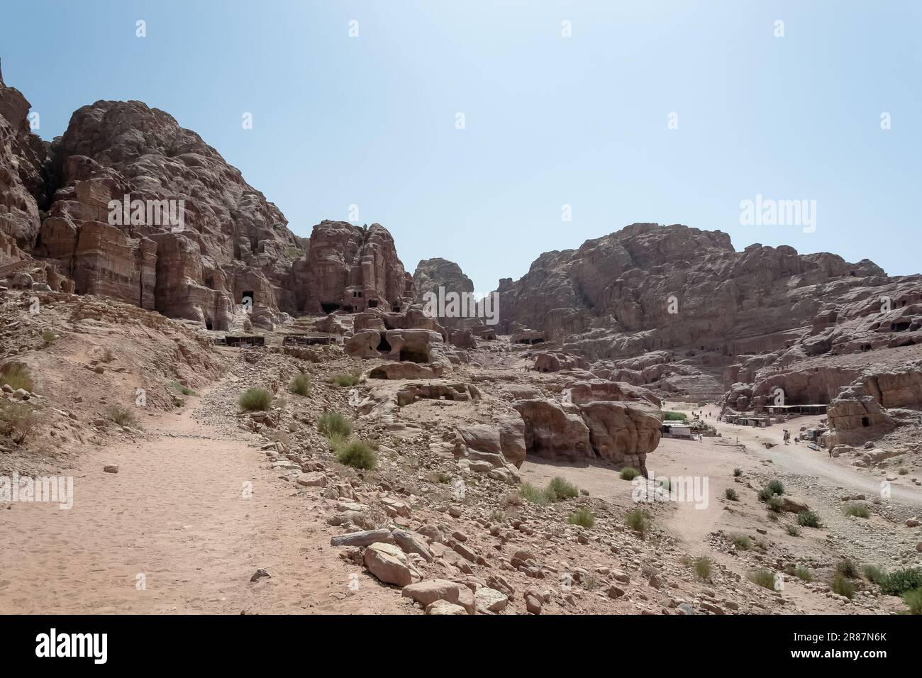 View of the magnificent ruins of ancient Petra at Wadi Mousa, the ...