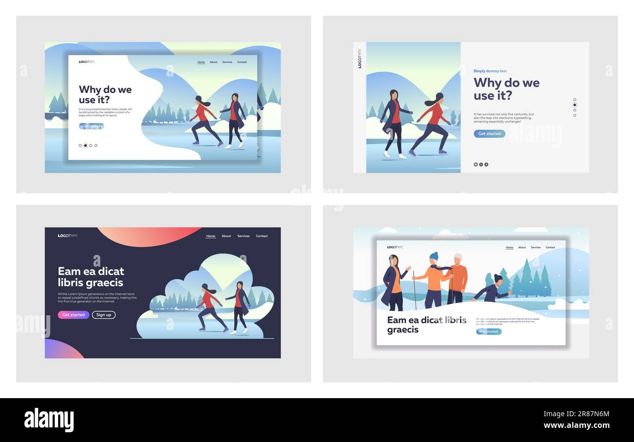 Winter activities set Stock Vector Image & Art - Alamy