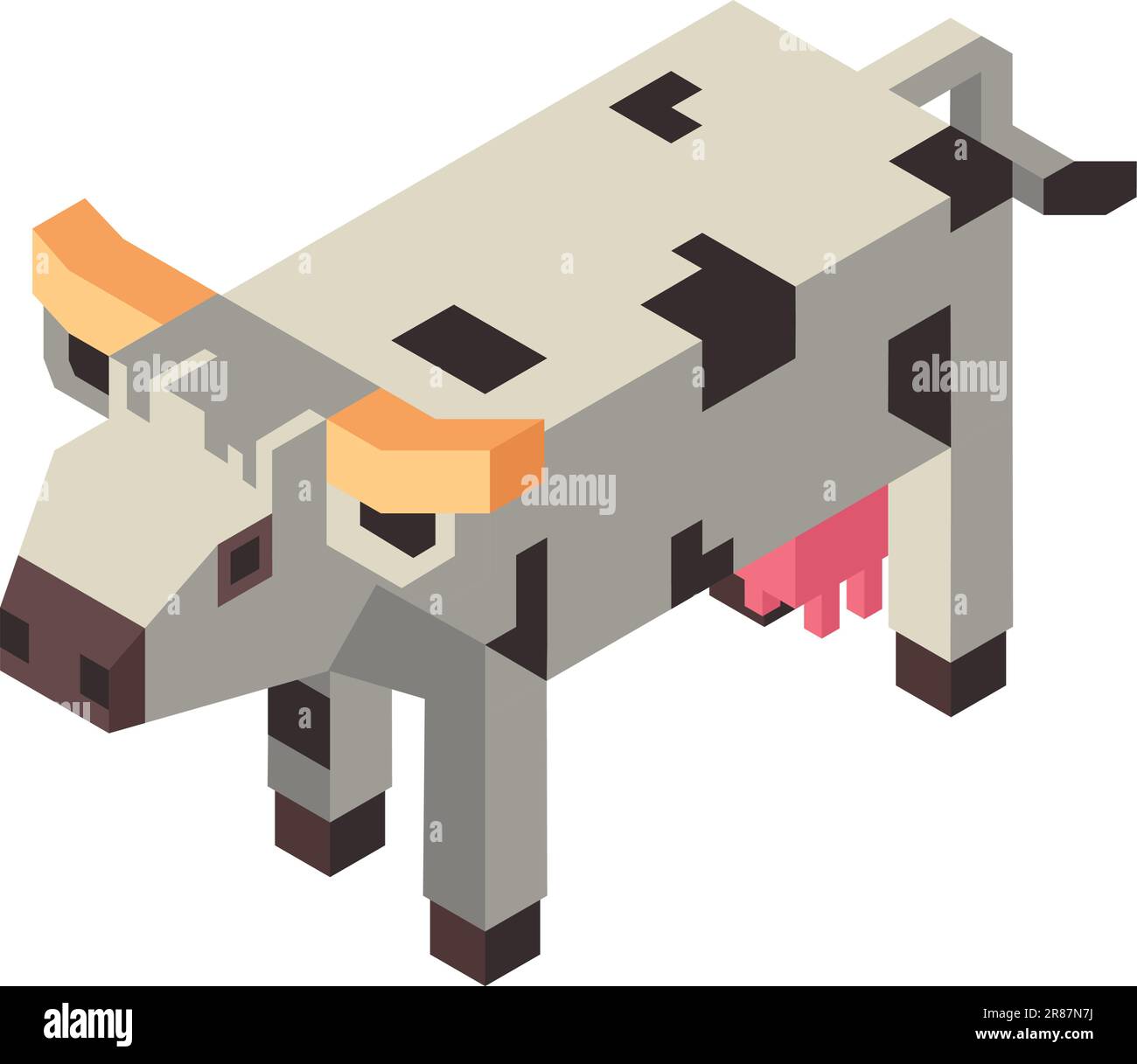 Animal figure or model, bull or cow vector icon Stock Vector Image ...
