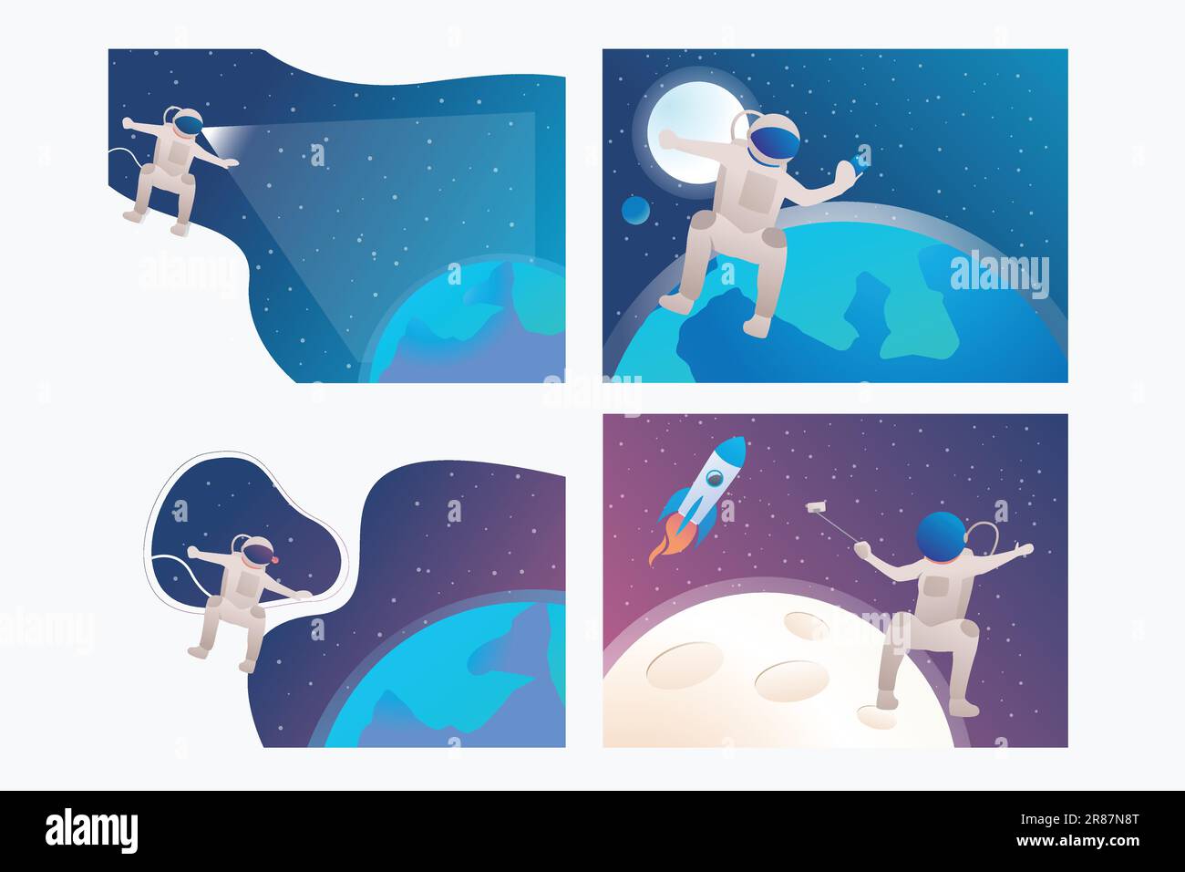 Cosmonaut flying in outer Cut Out Stock Images & Pictures - Alamy