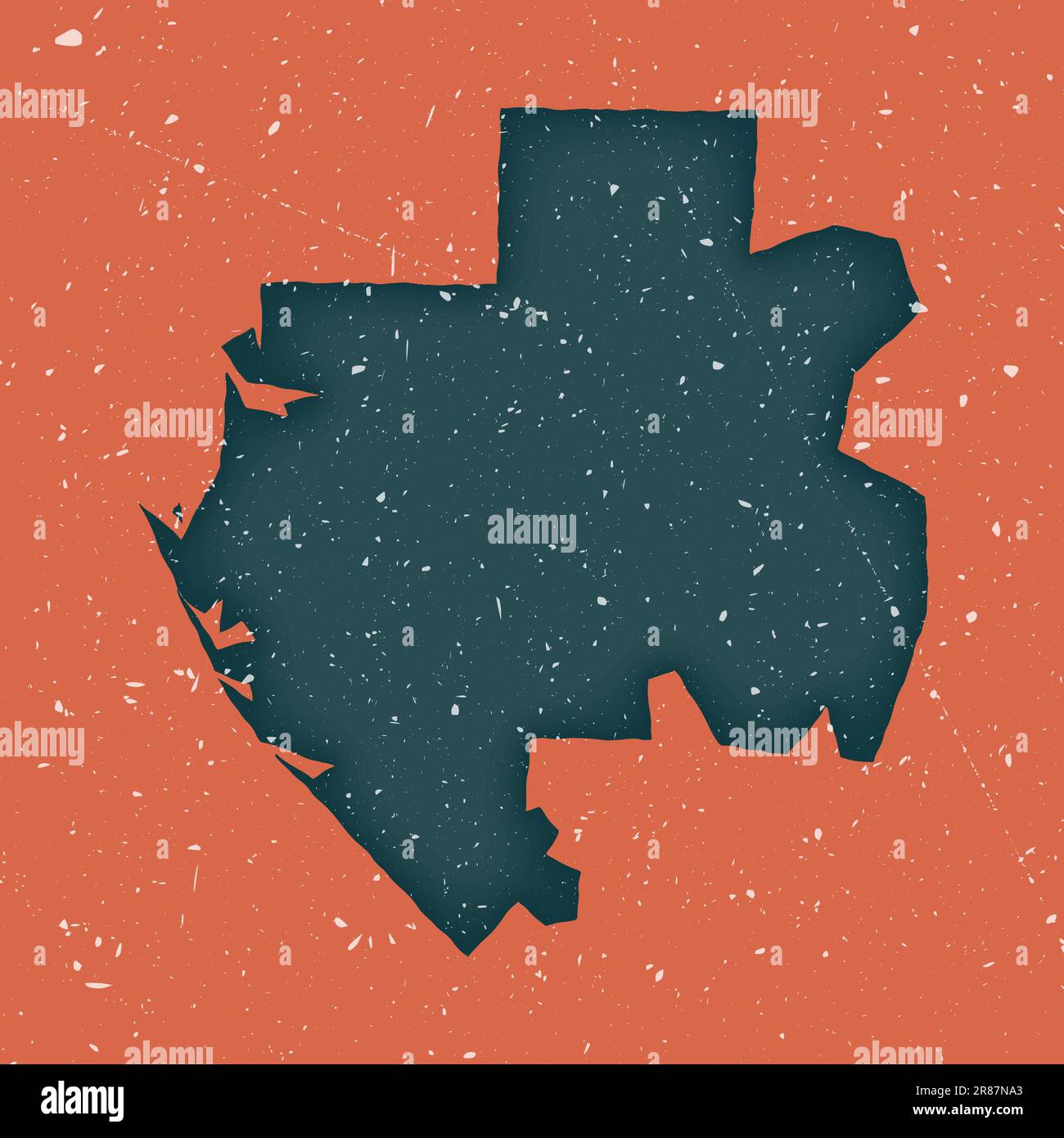 Gabon vintage map. Grunge map of the country with distressed texture ...