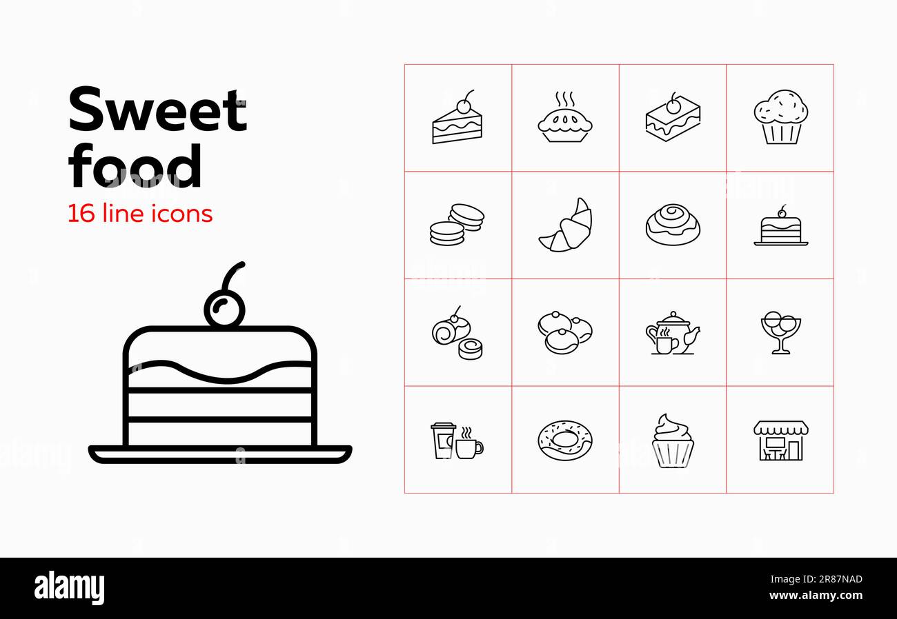 Sweet food icons Stock Vector Image & Art - Alamy