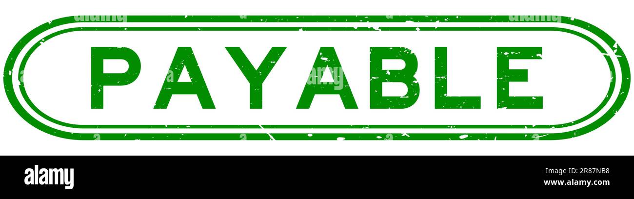 Grunge green payable word rubber seal stamp on white background Stock ...