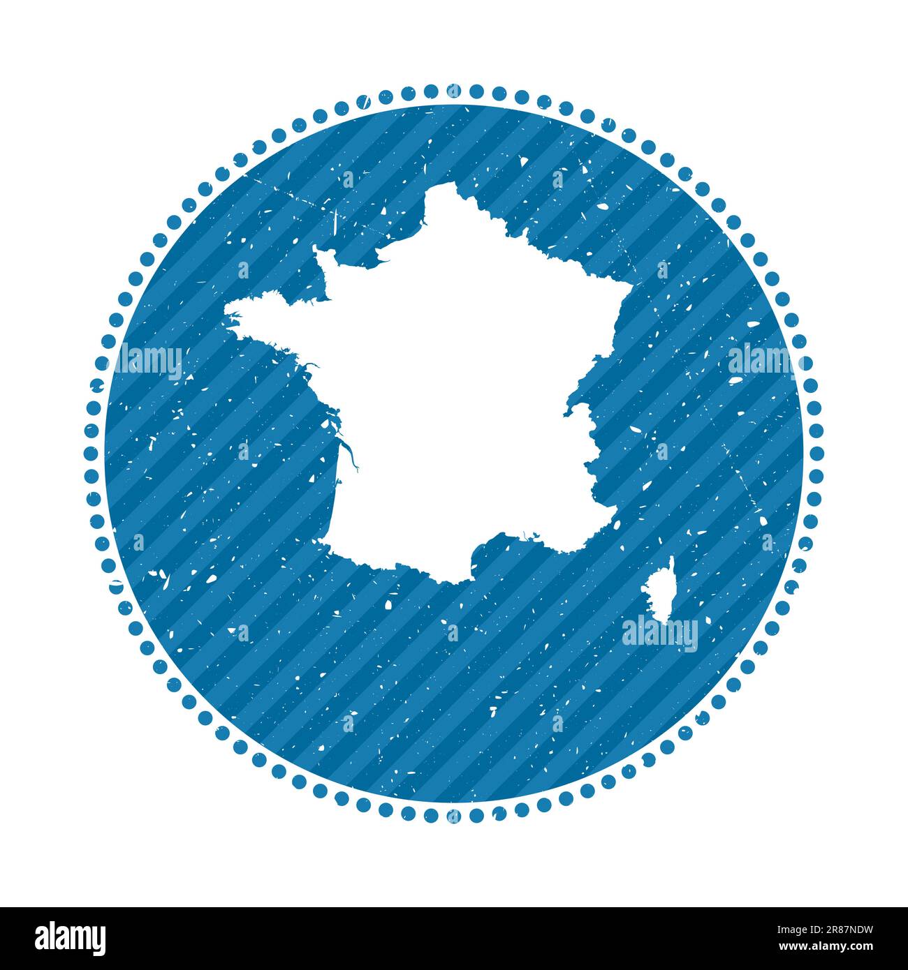 France striped retro travel sticker. Badge with map of country, vector ...