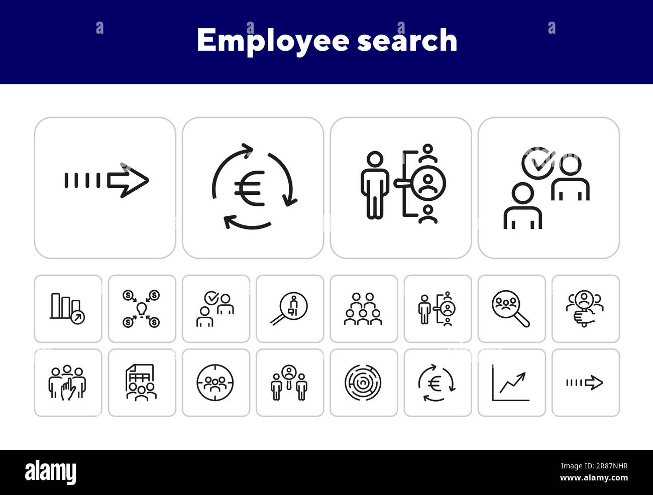 Employee search icons Stock Vector Image & Art - Alamy