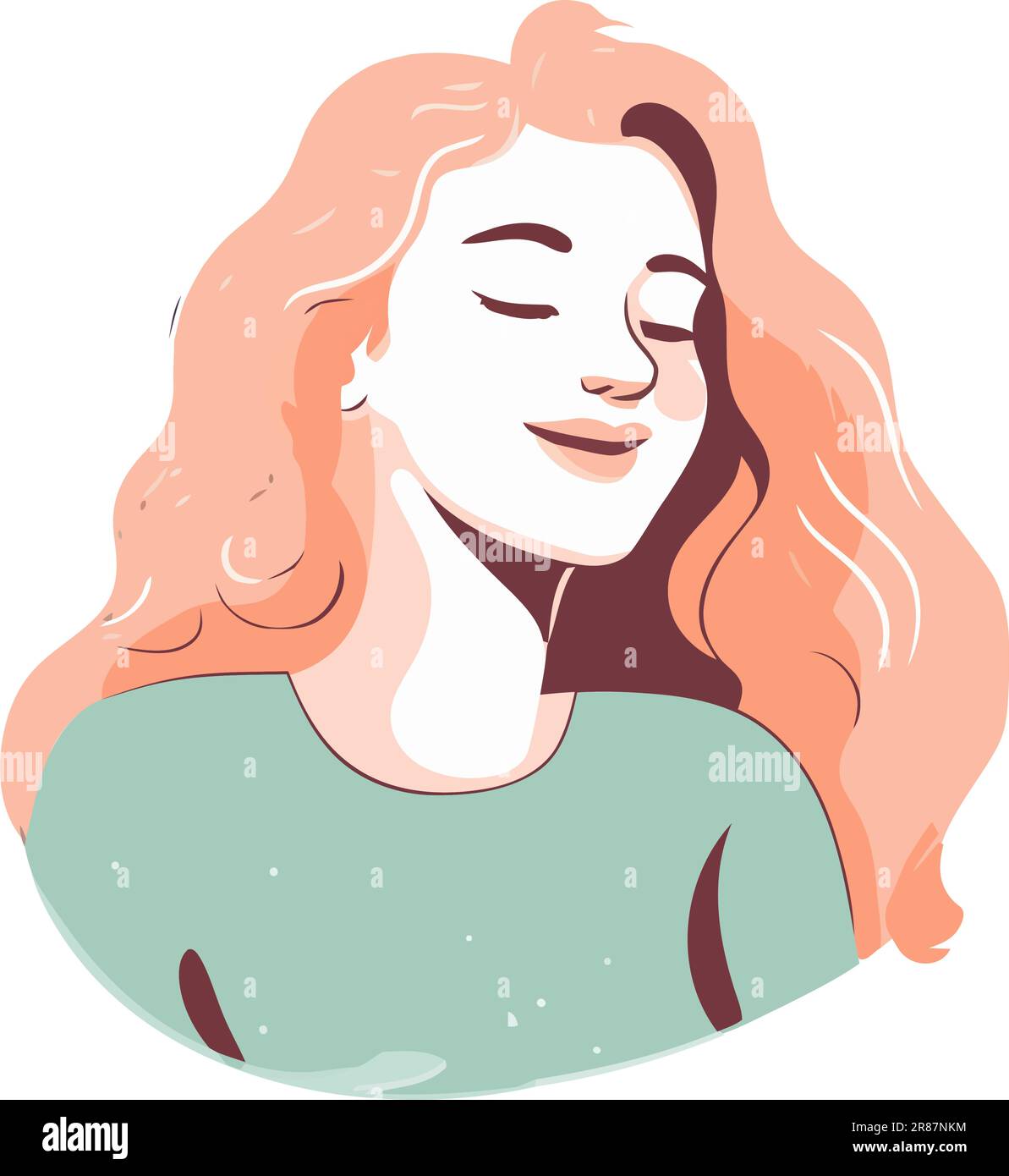 Portrait brown woman long Stock Vector Images - Alamy